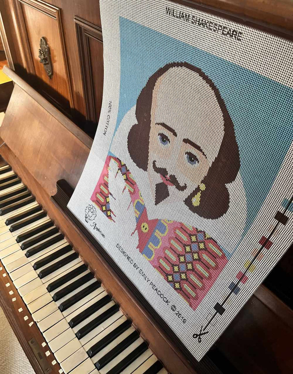 William Shakespeare Needlepoint Printed Canvas Kit, Emily Peacock ...