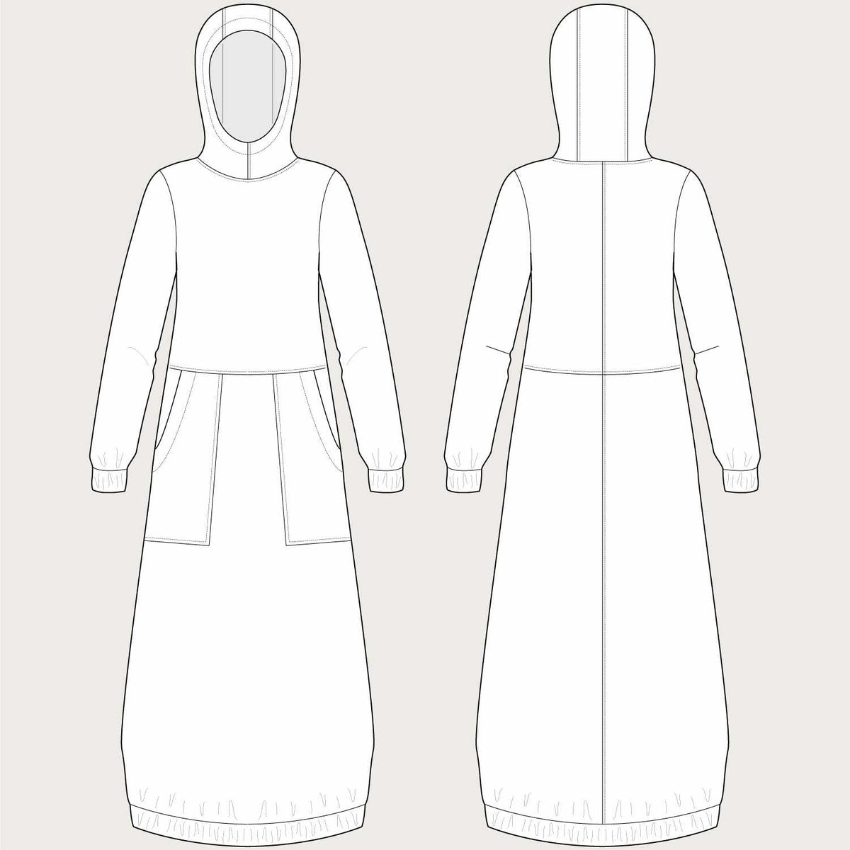Hoodie Dress Sewing Pattern, The Assembly Line – Clothkits
