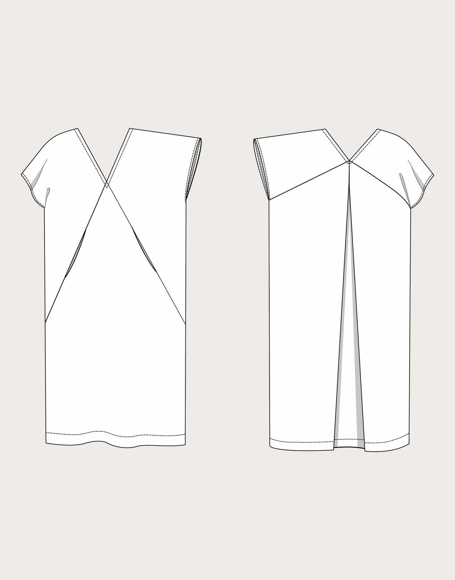 Minimalist Kaftan Dress Sewing Pattern, The Assembly Line – Clothkits