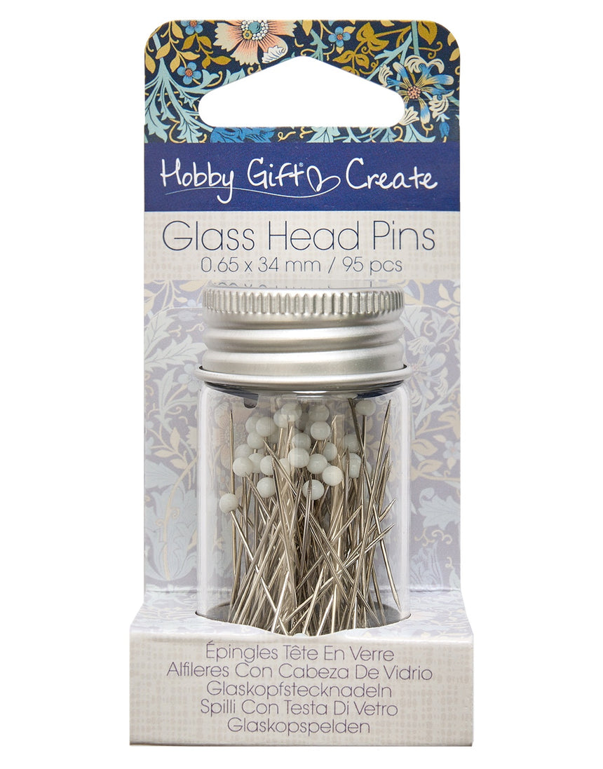 Glass Headed Pins in Jar, Floral Arts and Crafts – Clothkits