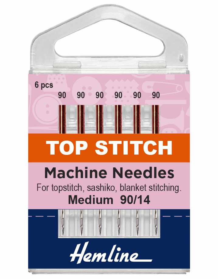 Top Stitch Sewing Machine Needles, Medium/Heavy Fabric 90/14 – Clothkits