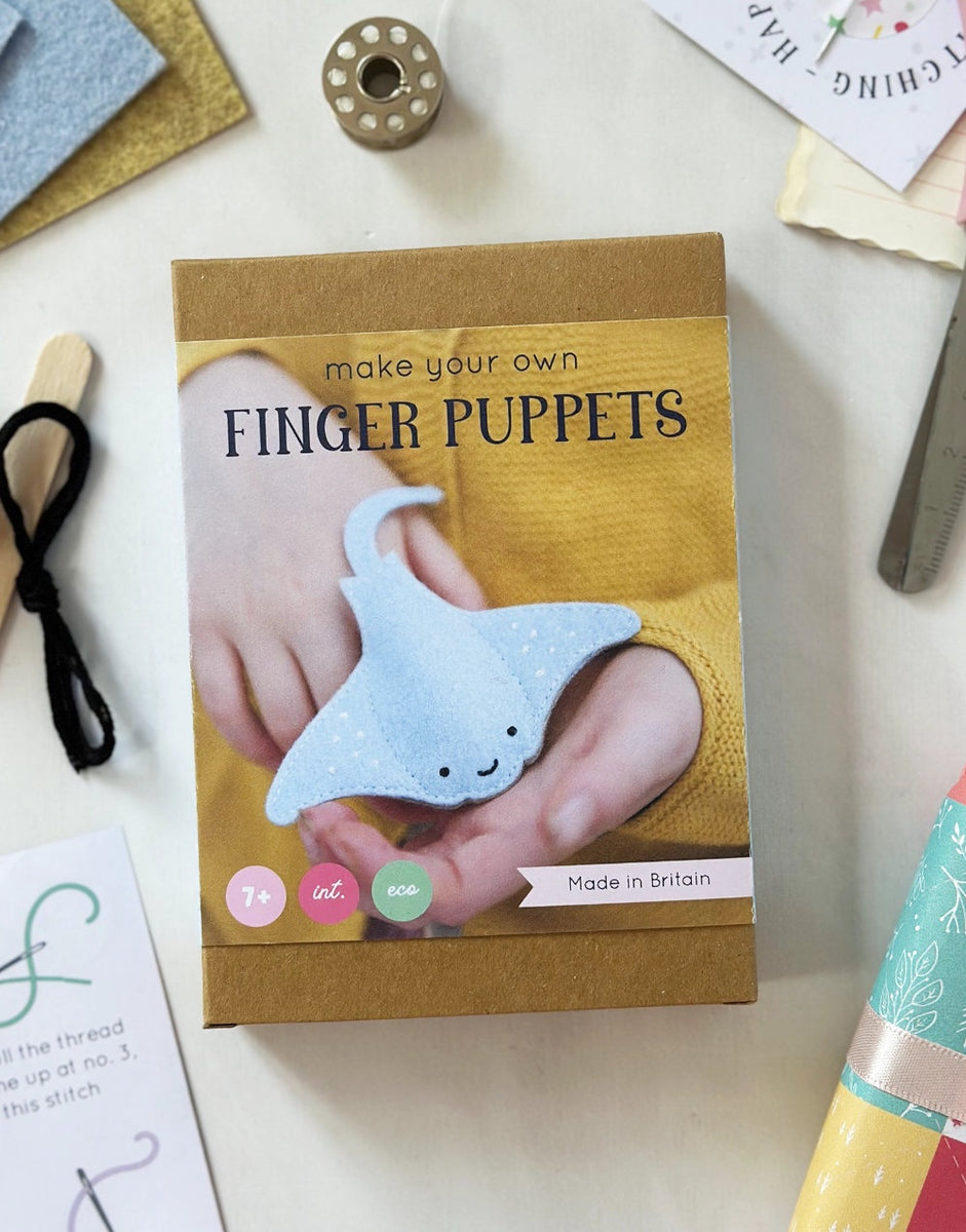 Manta Ray Finger Puppet Felt Craft Sewing Kit, Clara and Macy – Clothkits