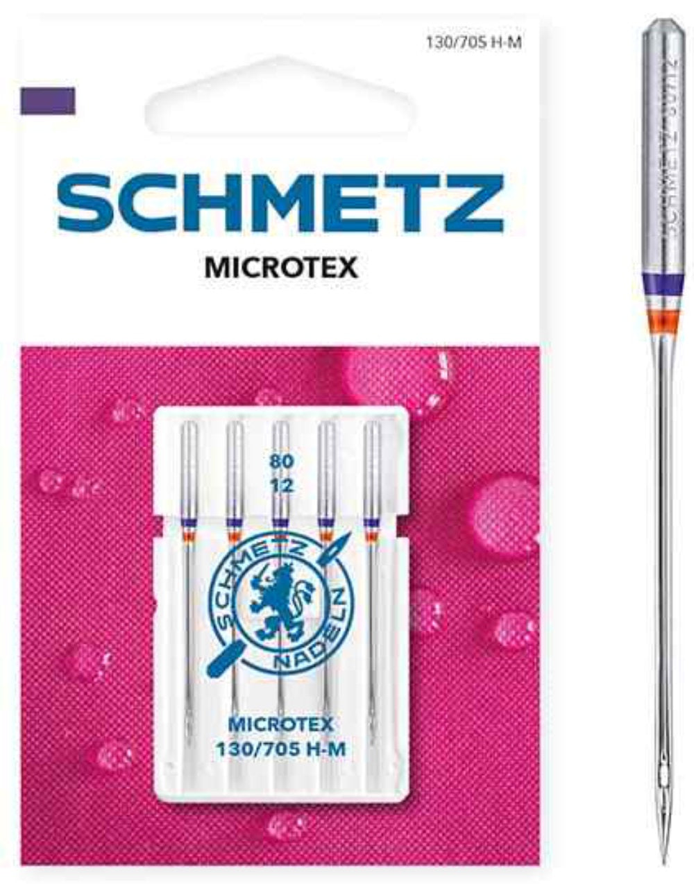 Schmetz Sewing Machine Needles - Microtex/Sharps - Medium Fabric 80/12 ...