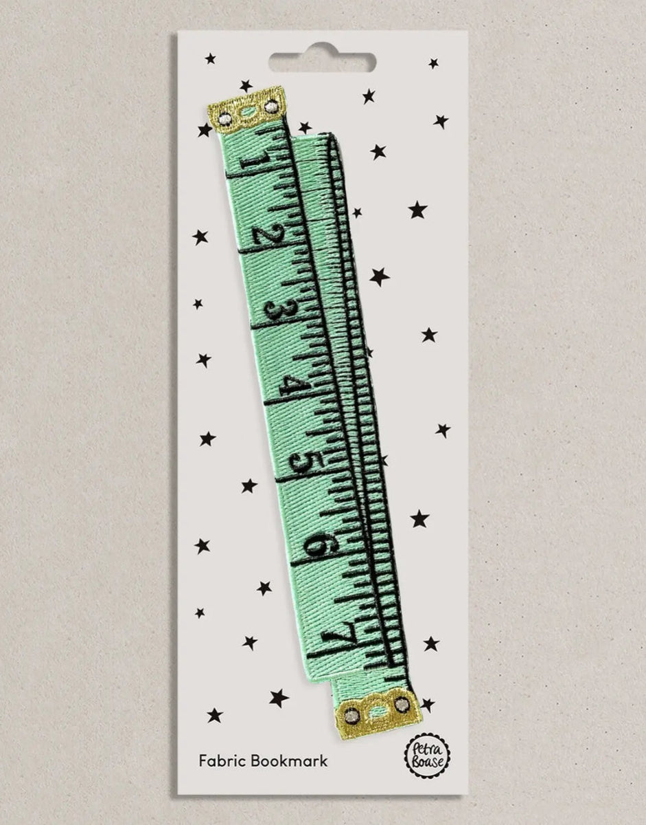 Mint Green Tape Measure Embroidered Bookmark, Petra Boase – Clothkits