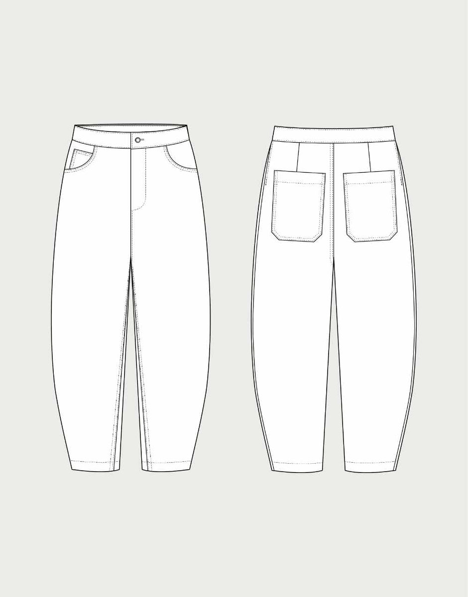 Barrel Leg Trousers Sewing Pattern, The Assembly Line – Clothkits