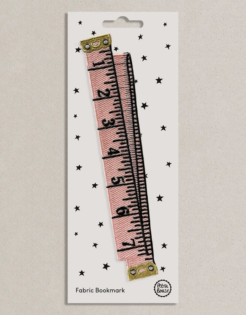 Pink Tape Measure Embroidered Bookmark, Petra Boase – Clothkits