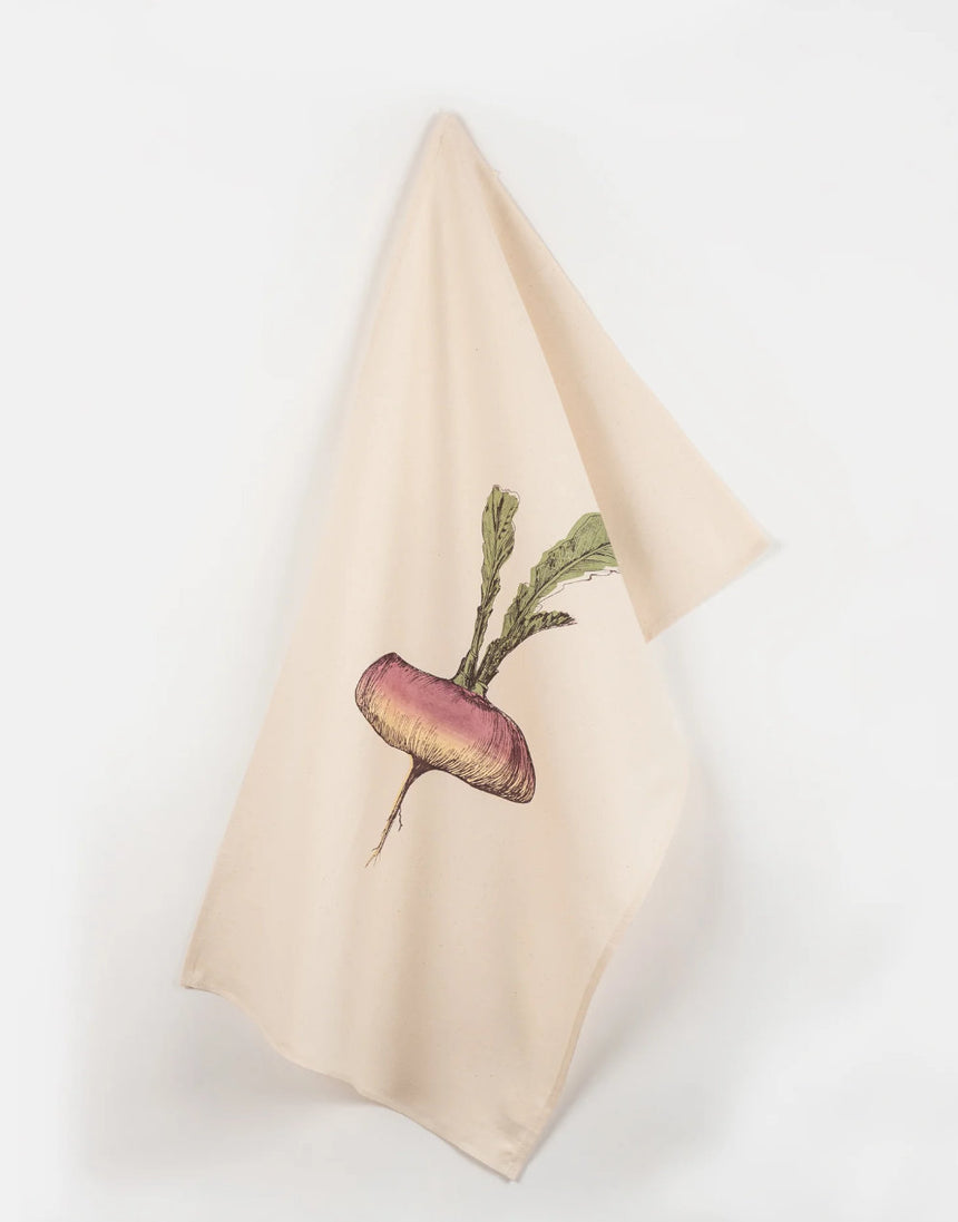 Purple Turnip Tea Towel by Lottie Day – Clothkits