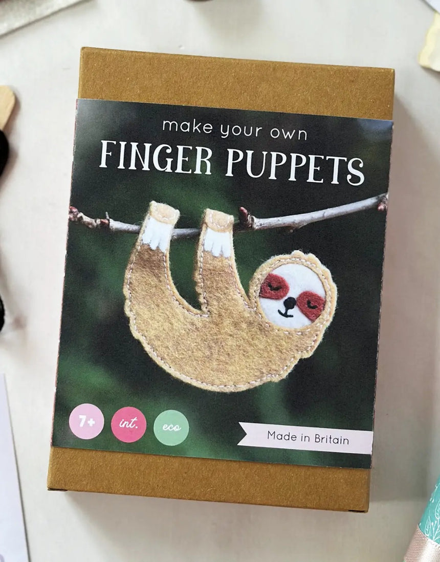 Sloth Finger Puppet Felt Craft Sewing Kit, Clara and Macy – Clothkits