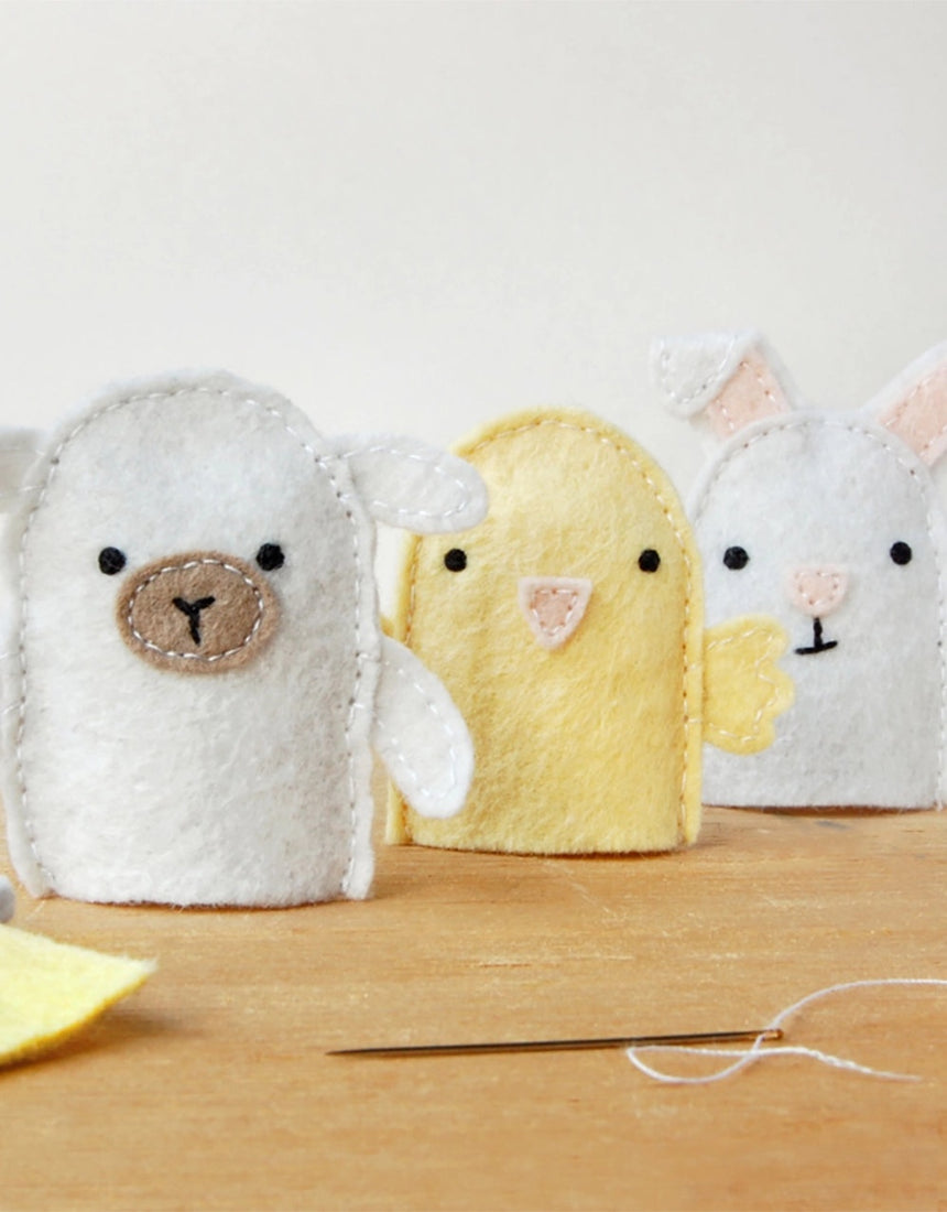 Spring Animal Finger Puppets Felt Craft Sewing Kit, Clara and Macy ...
