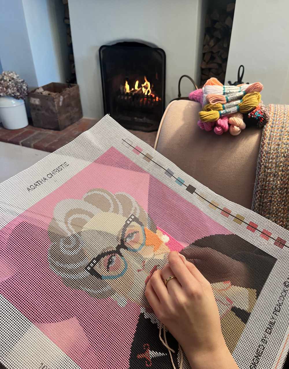 Agatha Christie Tapestry Printed Canvas Kit, Emily Peacock – Clothkits