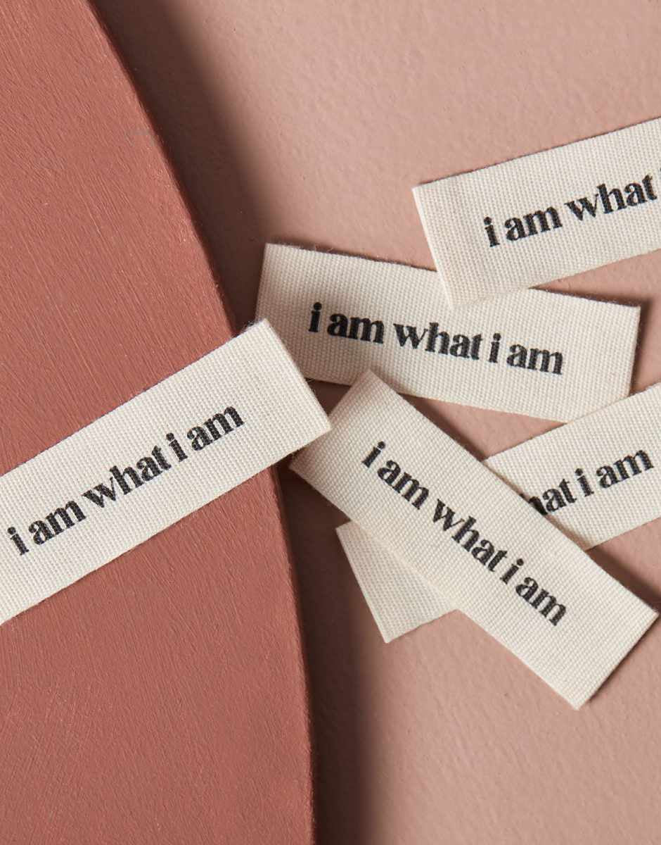 I Am What I Am, Woven Sewing Labels - Pack of 5 – Clothkits