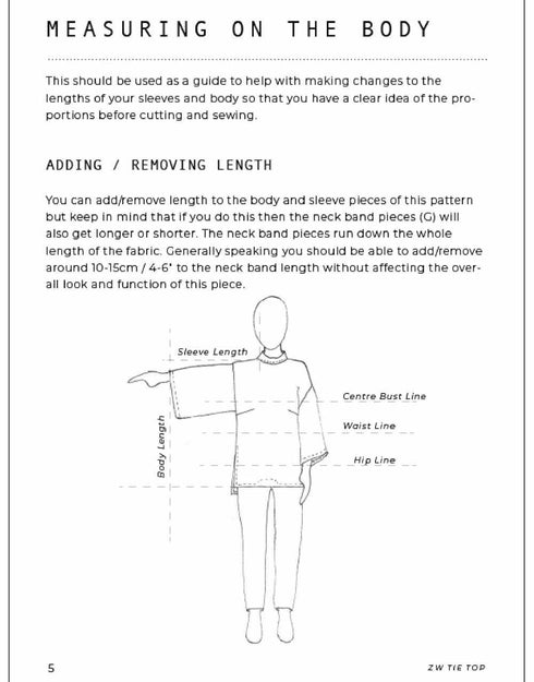 Tie Top Zero Waste Sewing Pattern, Birgitta Helmersson – Clothkits