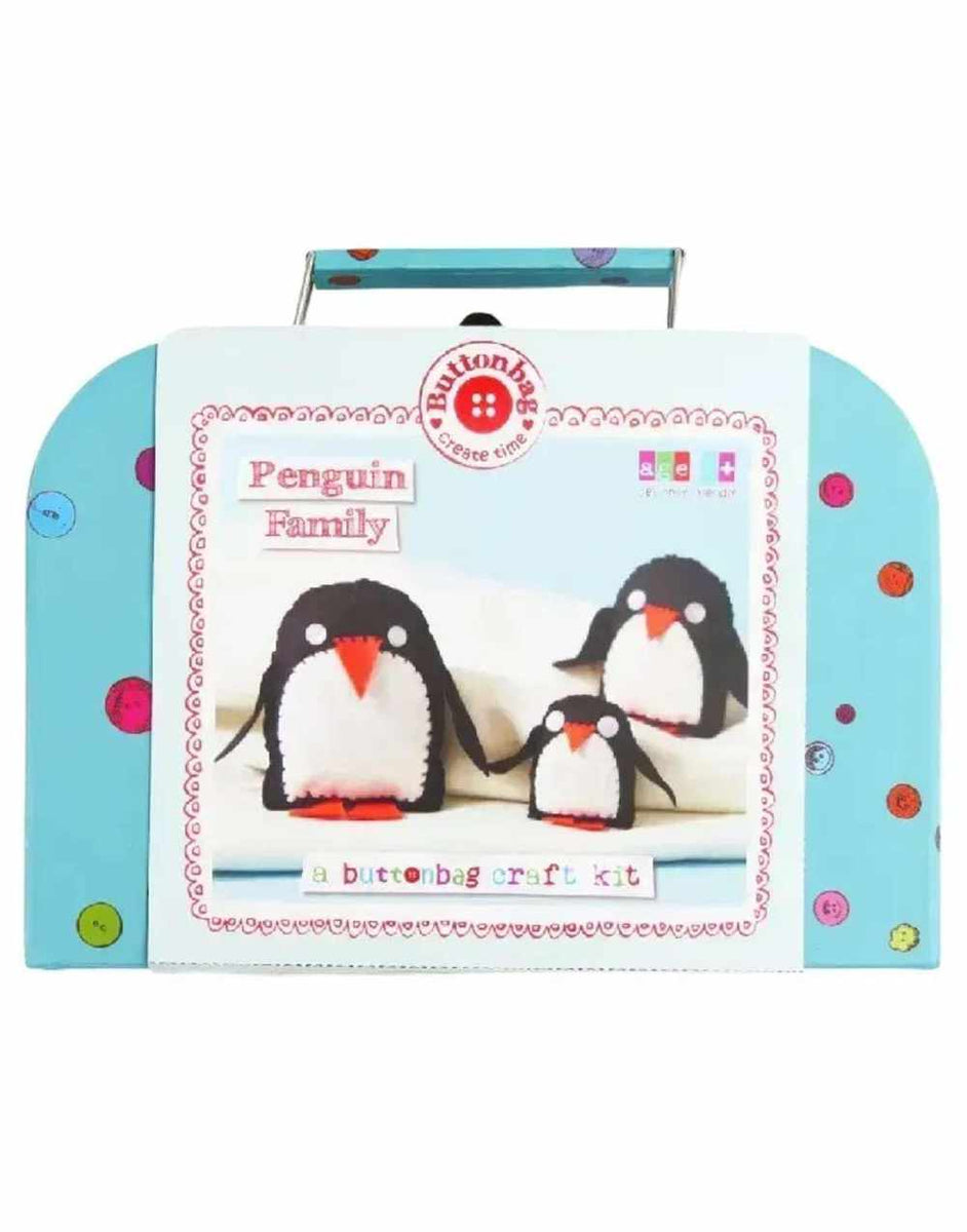Penguin Family Children's Sewing Kit, Buttonbag – Clothkits