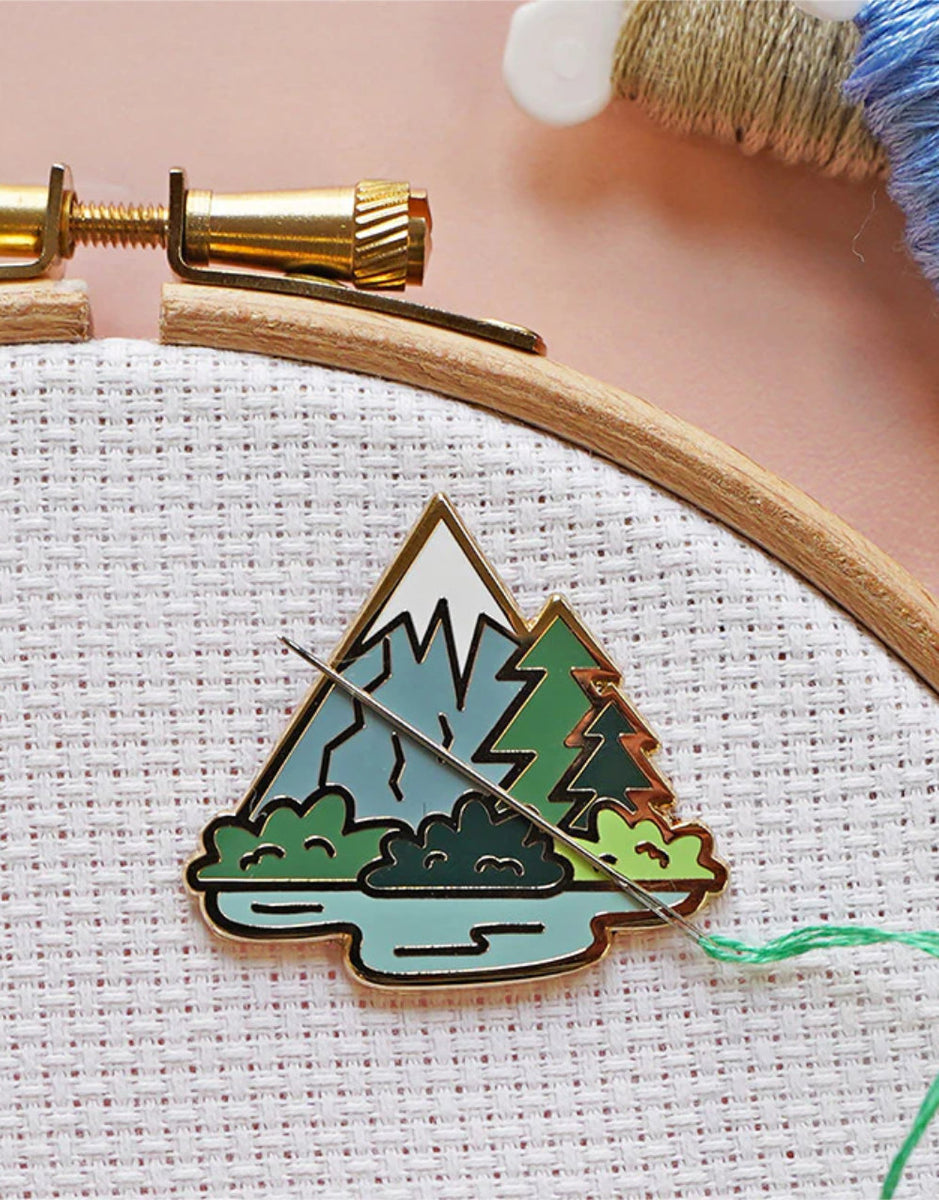 Mountain Magnetic Needle Minder, Caterpillar Cross Stitch – Clothkits