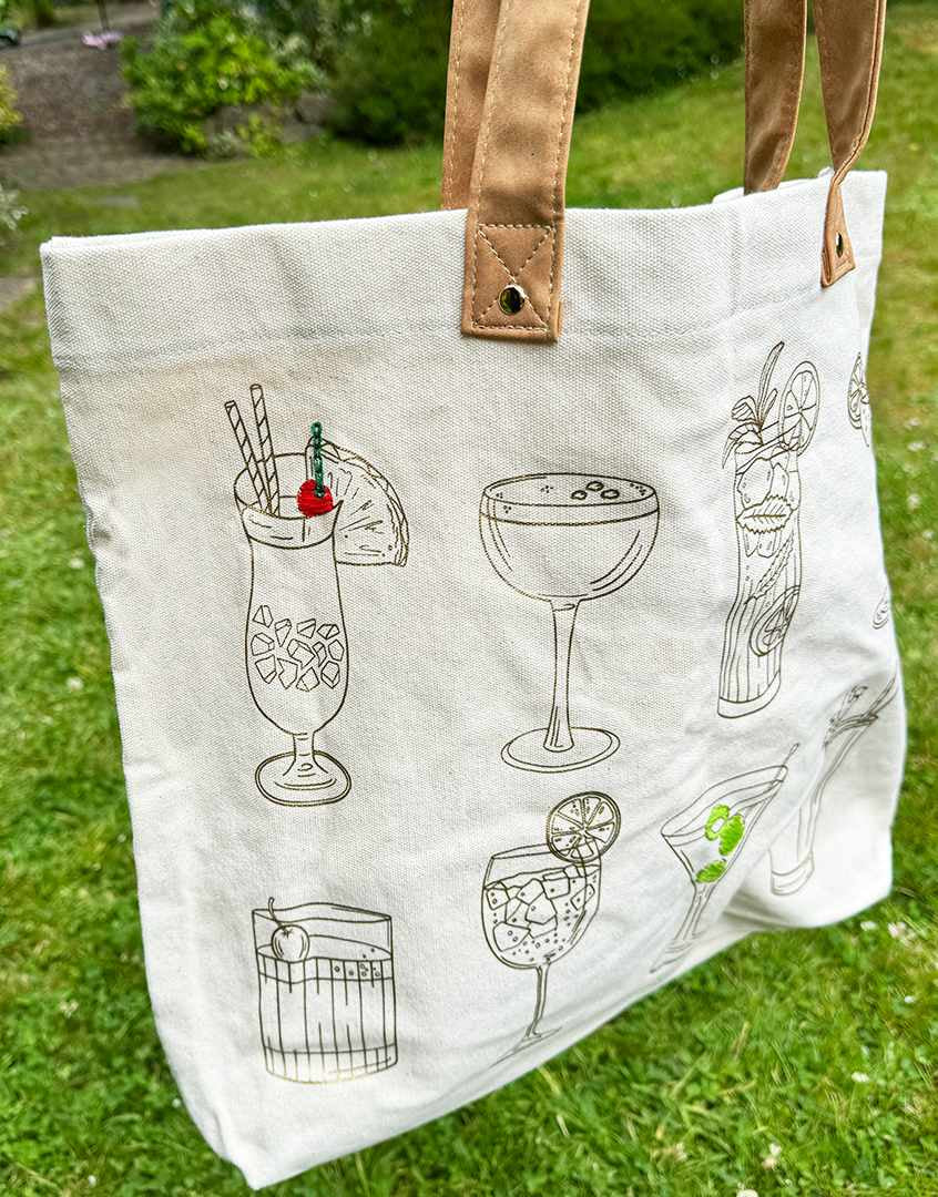 Stitch Your Cocktails Tote Bag, Chasing Threads – Clothkits