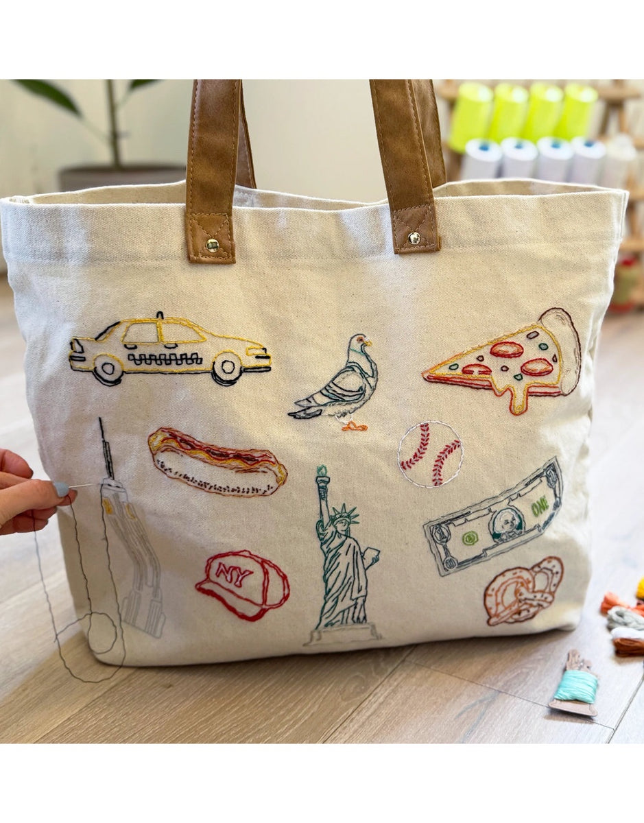 Stitch Your City - New York City Tote Bag Embroidery Kit, Chasing Thre ...