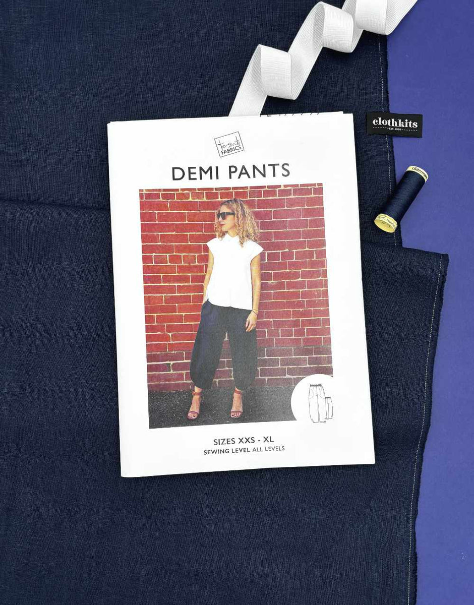 Ramie Linen Demi Pants Complete Dressmaking Kit, Tessuti – Clothkits