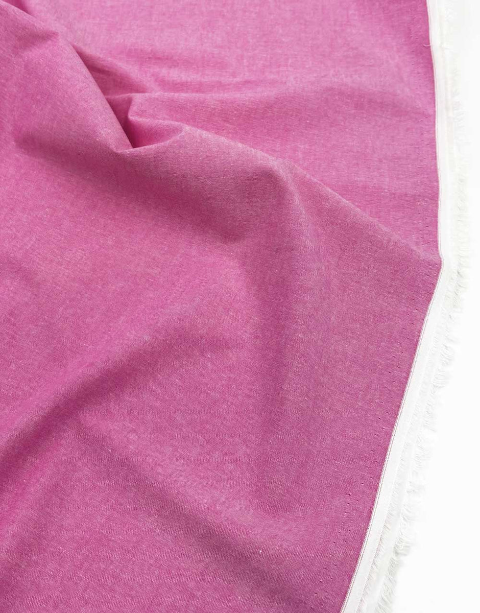 Fuchsia Pink Yarn Dyed Cotton Chambray Fabric – Clothkits