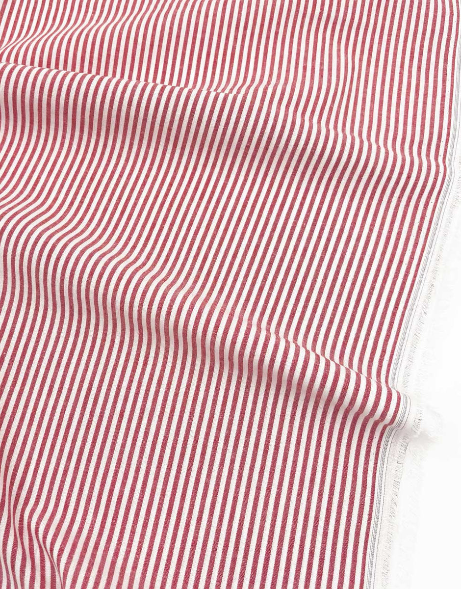 Red Stripe Yarn Dyed Cotton Fabric – Clothkits
