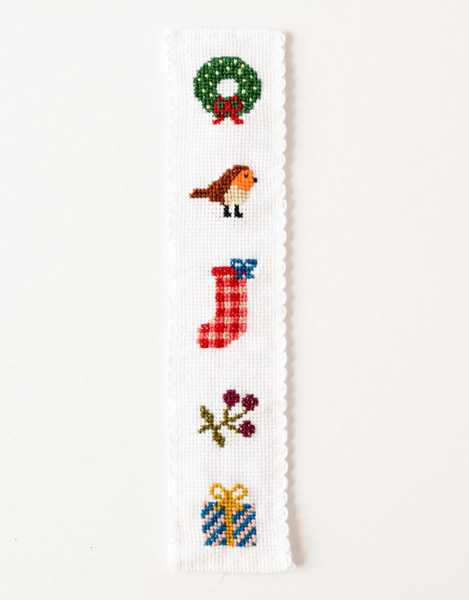 Christmas Cross Stitch Bookmark Kit, Cotton Clara – Clothkits