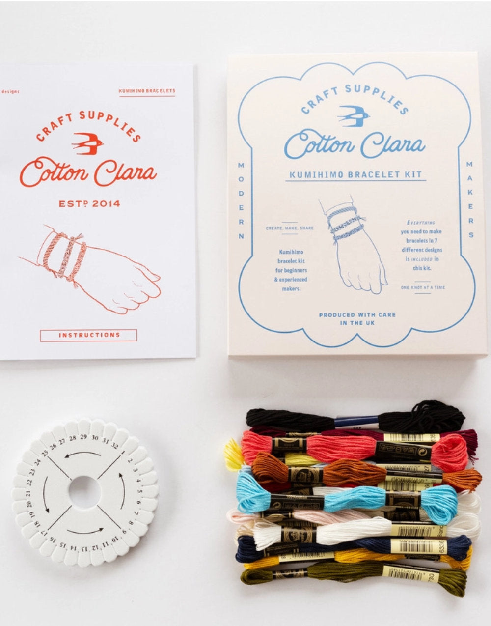 Kumihimo Friendship Bracelet Kit, Cotton Clara – Clothkits