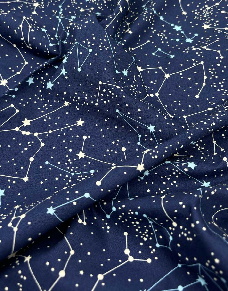 Constellation Printed Cotton Poplin Fabric – Clothkits