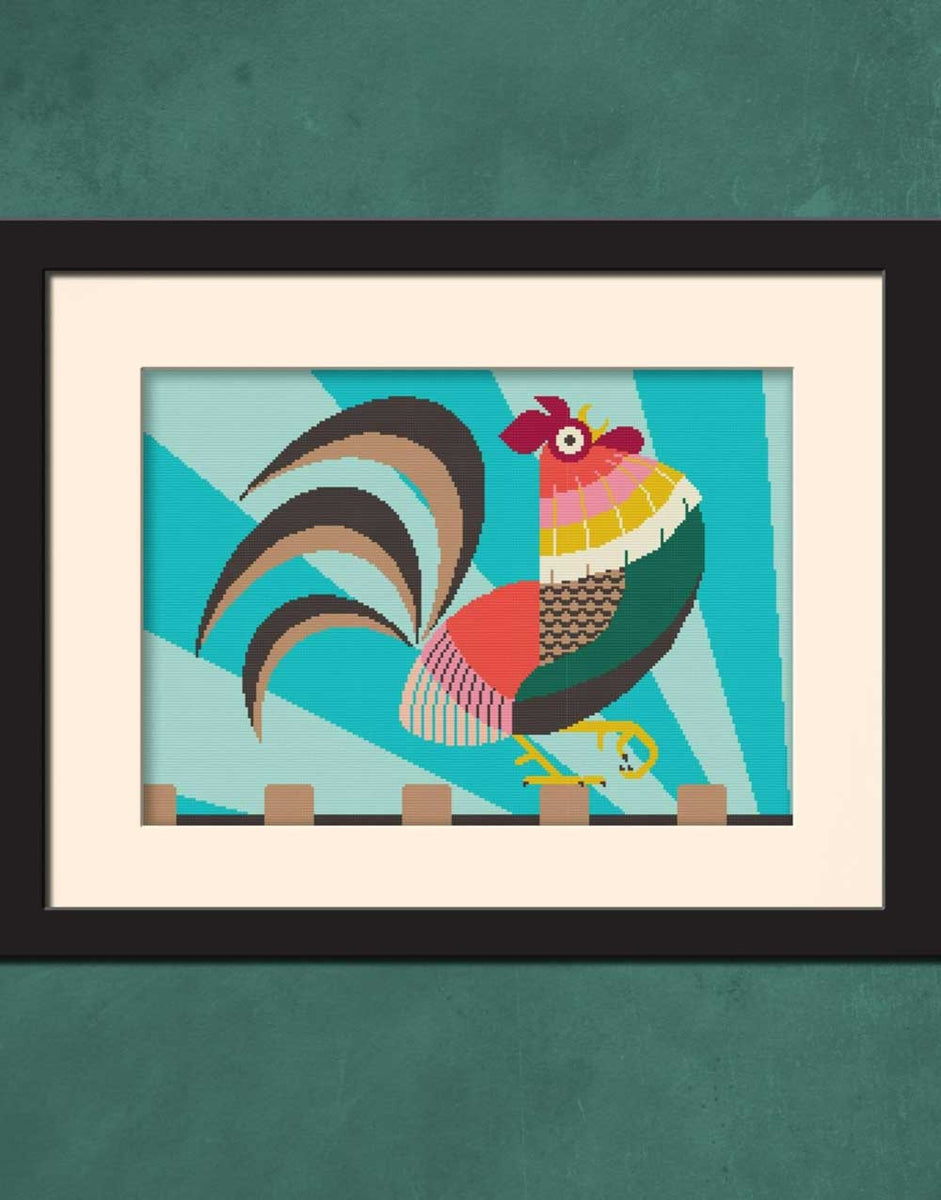 Rooster Needlepoint Kit, Emily Peacock – Clothkits