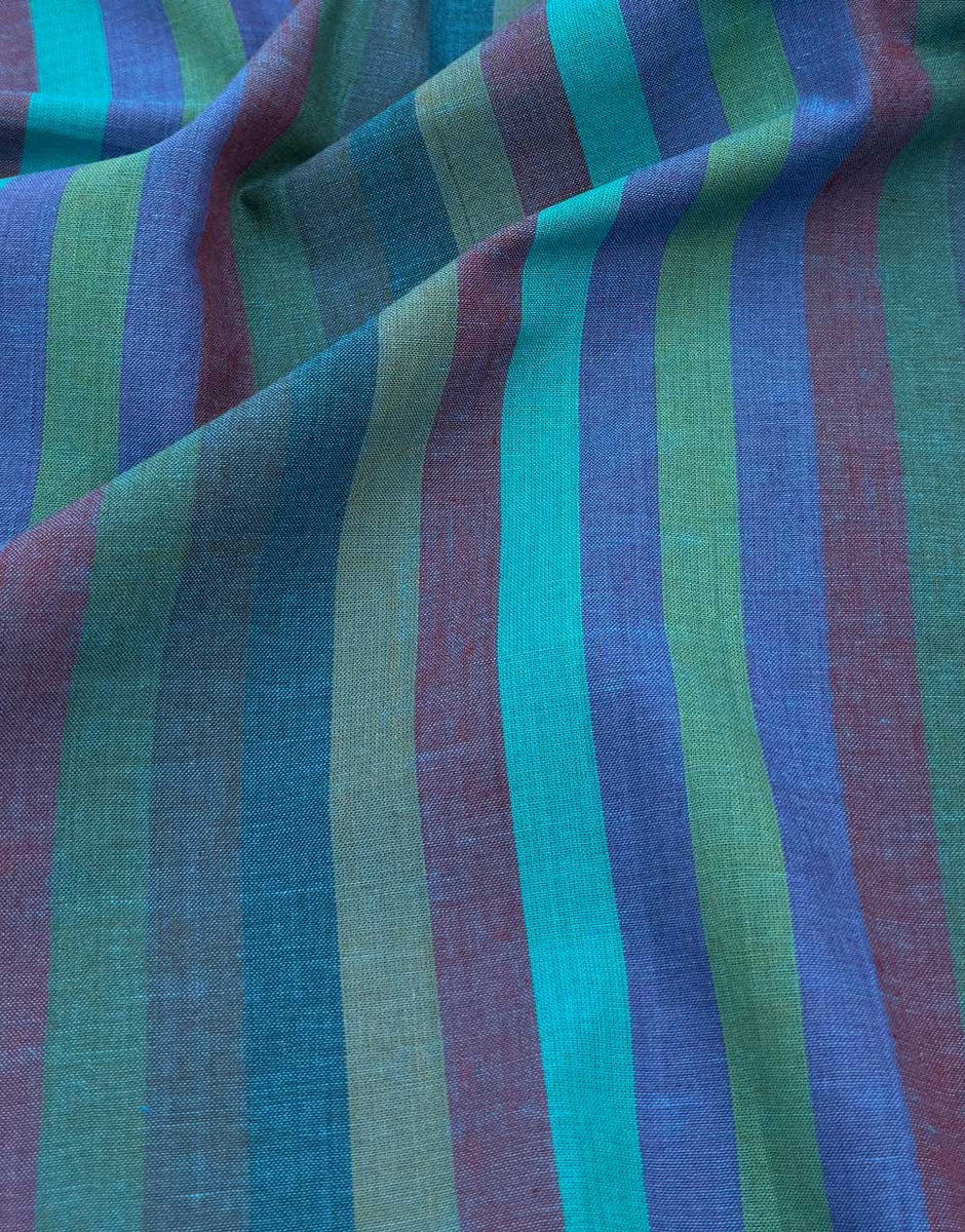 Blue Broad Stripe Woven Shot Cotton, Kaffe Fassett – Clothkits