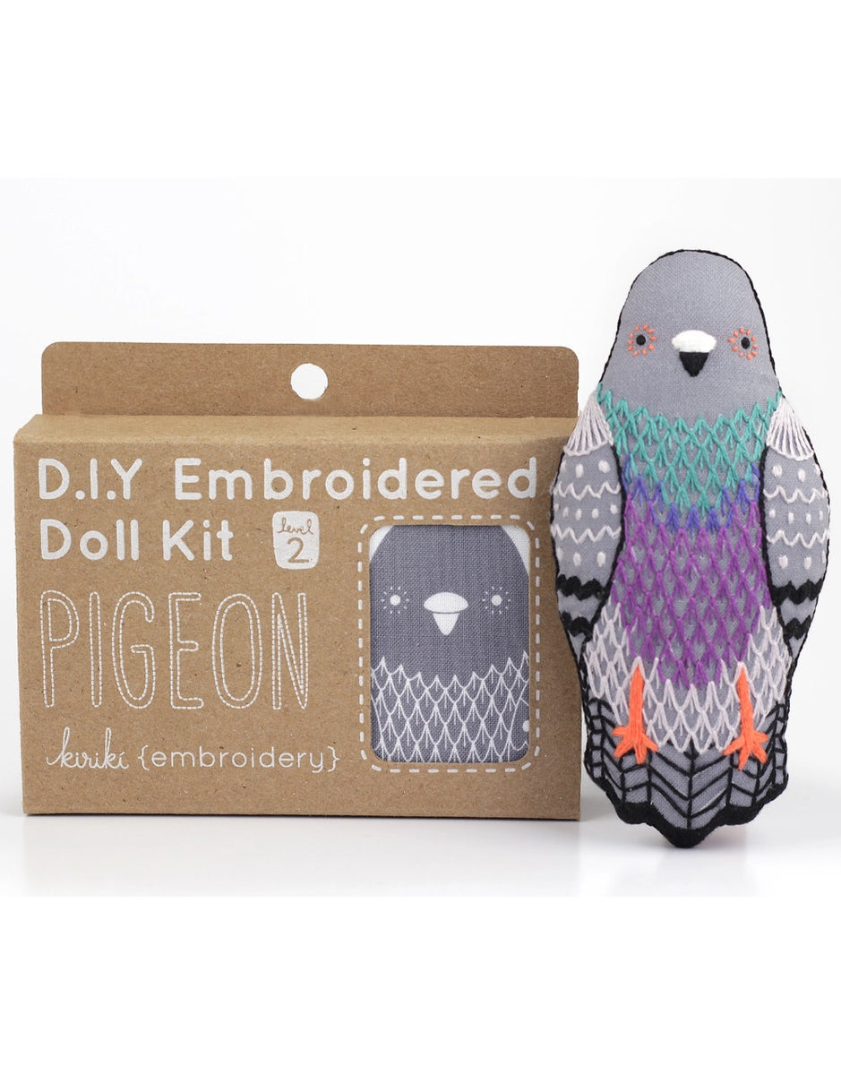 Pigeon Embroidered Doll Kit, Kiriki Press – Clothkits