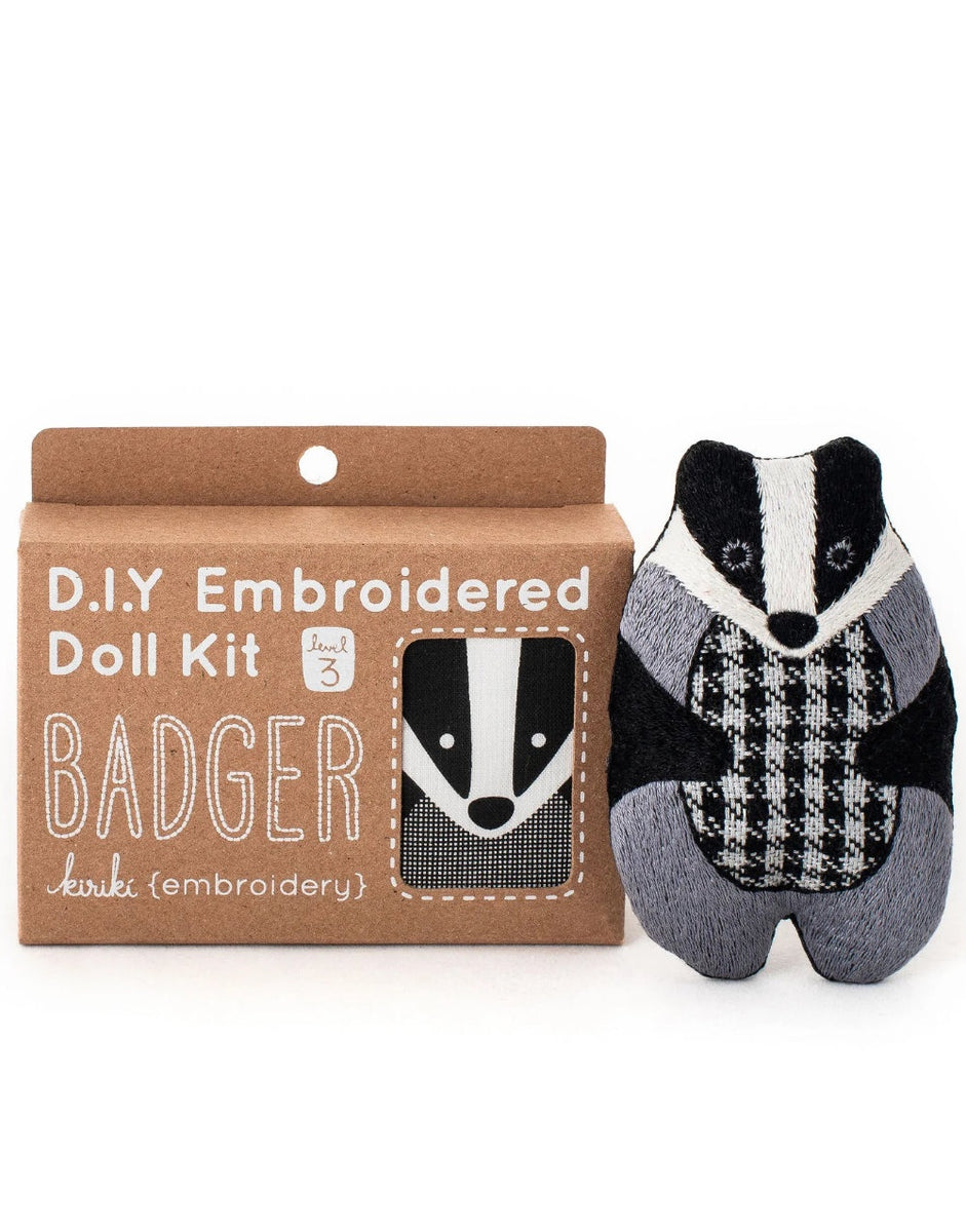 Badger Embroidered Doll Kit, Kiriki Press – Clothkits