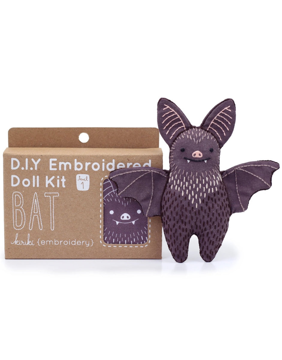 Bat Embroidered Doll Kit, Kiriki Press – Clothkits