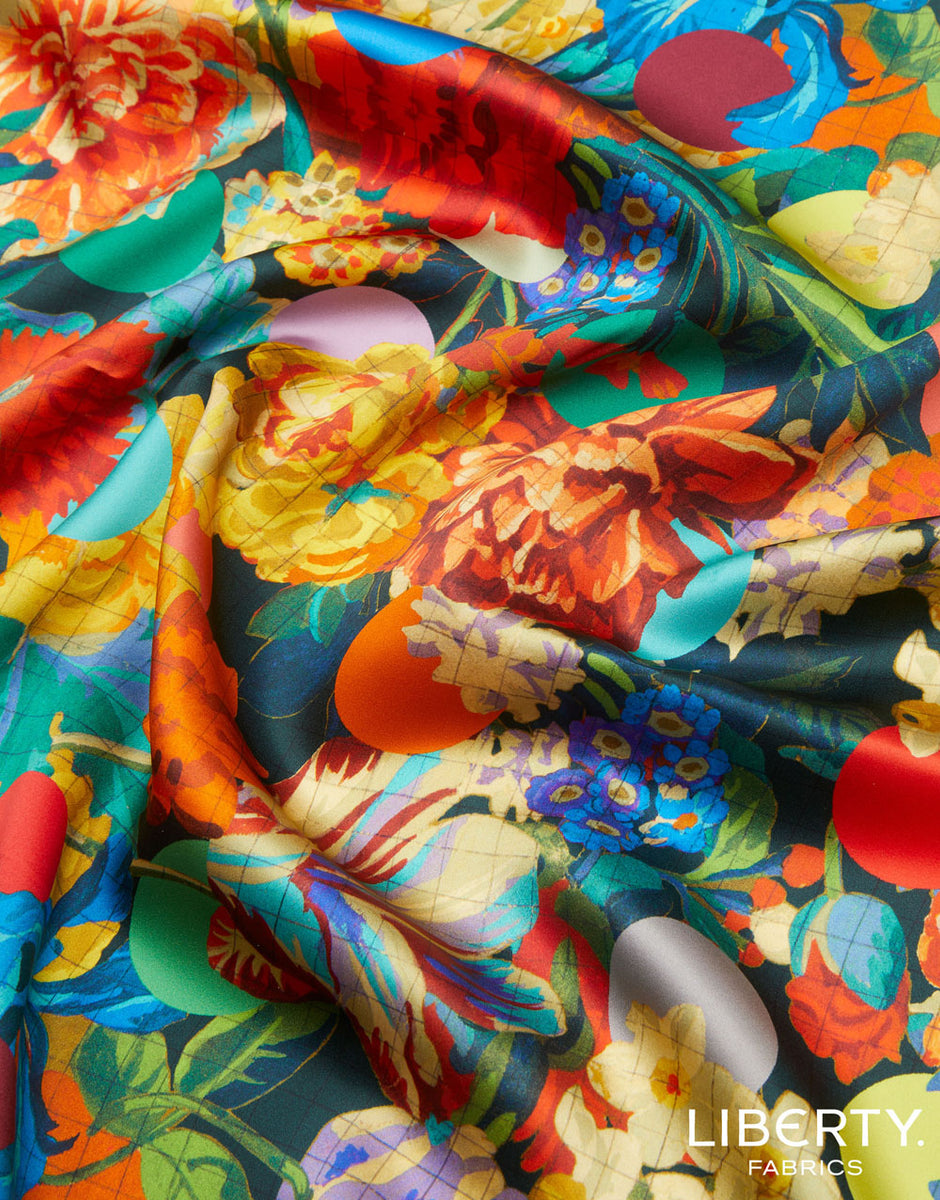 Liberty Fabrics Belgravia Silk Satin Fabric, Carrie Mary A – Clothkits