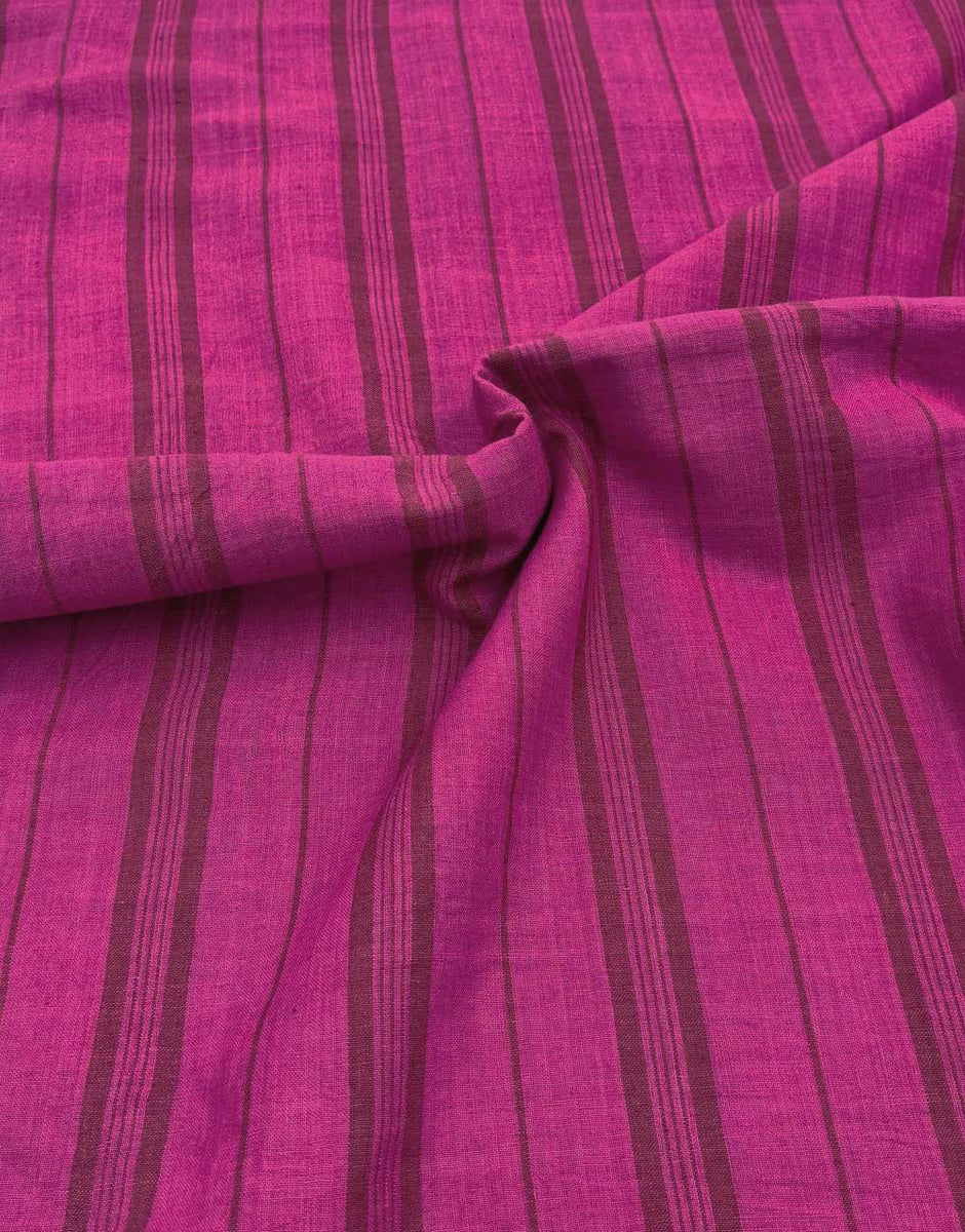 Magenta Stripe Indian Woven Cotton Fabric – Clothkits