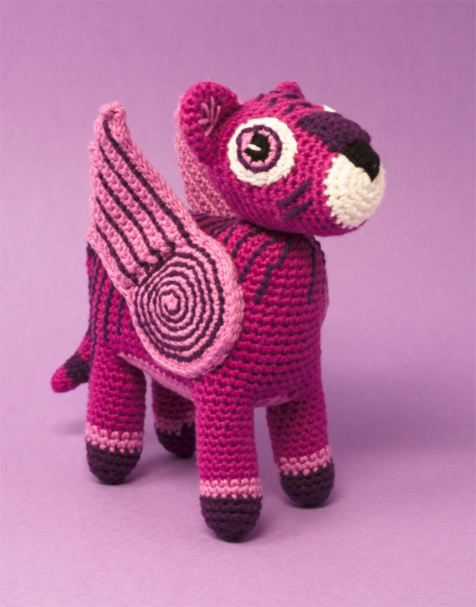 Berry Pink Tiger Amigurumi Crochet Kit, Make Me Roar – Clothkits
