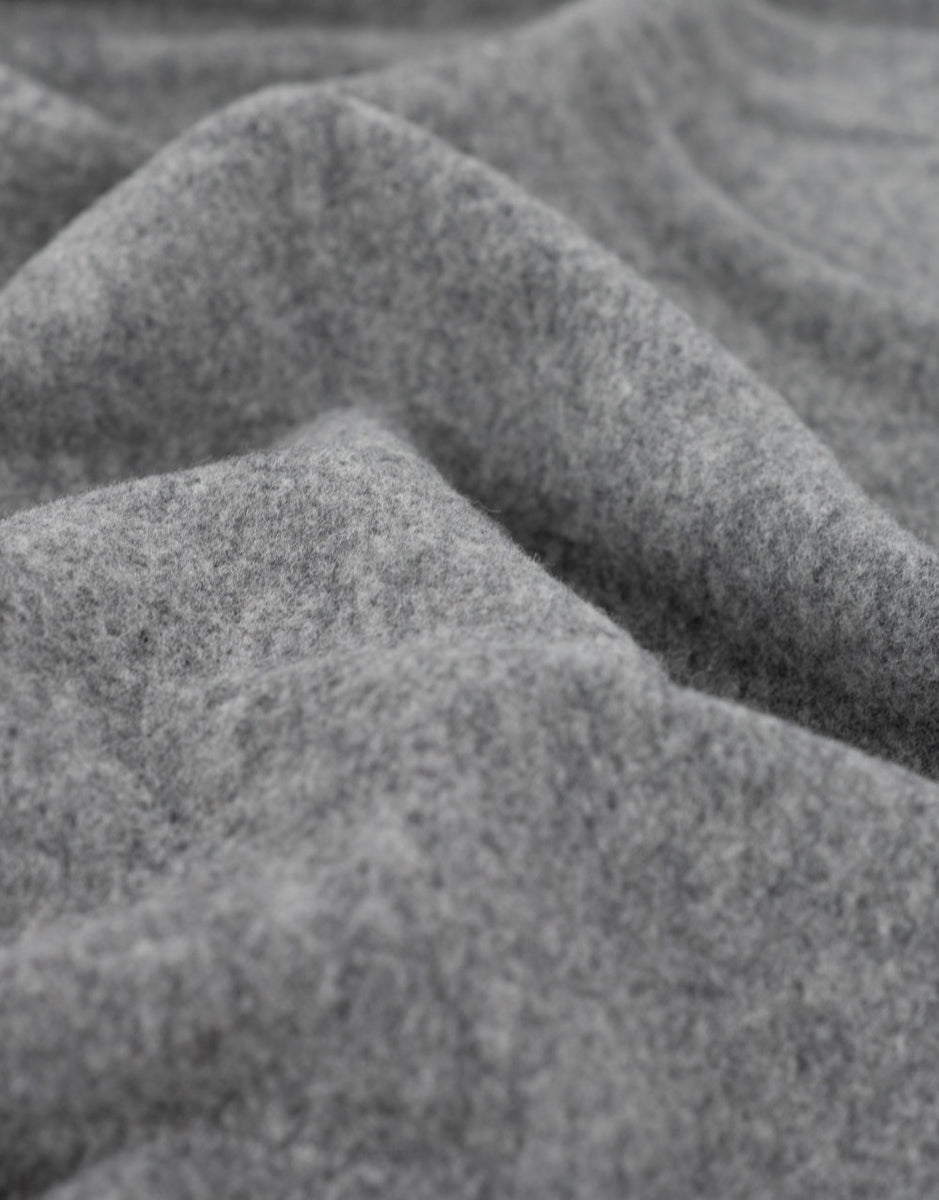 Mid Grey Melange 100% Merino Wool Fleece Fabric – Clothkits
