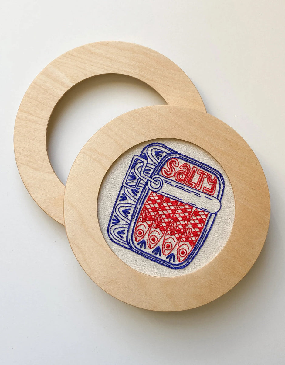 Circular Embroidery Hoop Wooden Frame, Modern Hoopla – Clothkits
