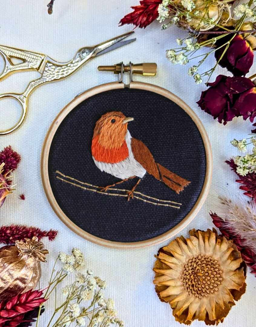 Robin Mini Embroidery Kit, Paraffle – Clothkits