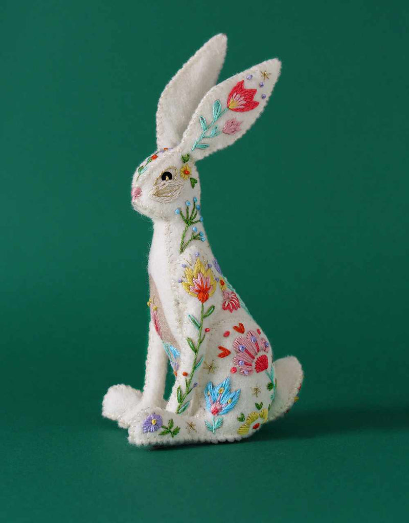 Flower Meadow Huxley the Hare Embroidered Felt Craft Kit, Sewyeah ...