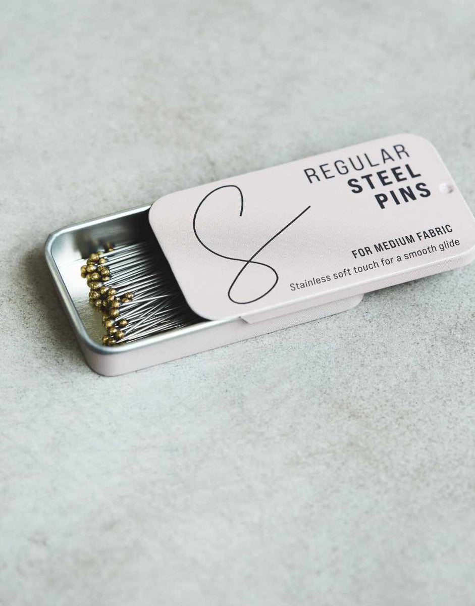 Regular Steel Dressmaking Pins in a Tin, Sewply – Clothkits