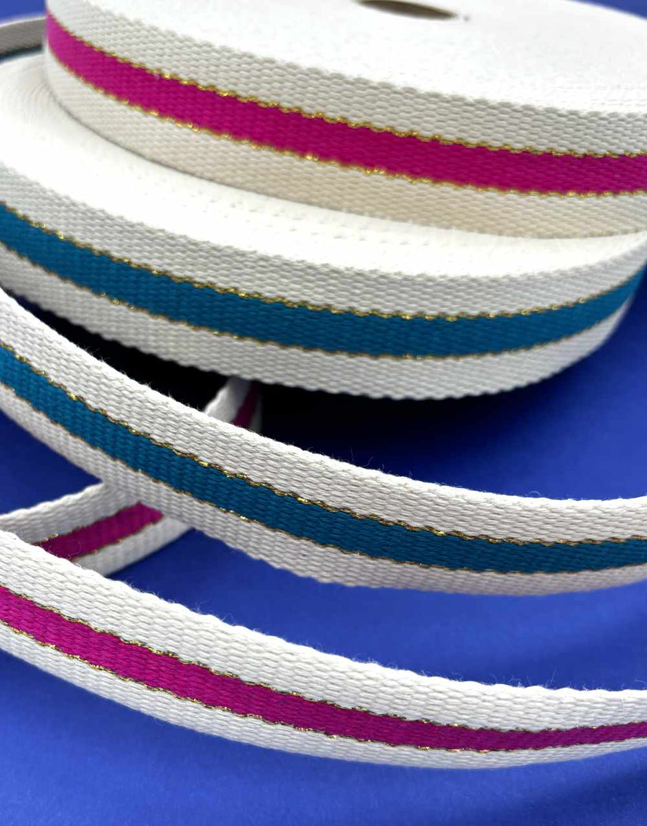 Metallic Stripe Cotton Webbing 30mm Wide – Clothkits