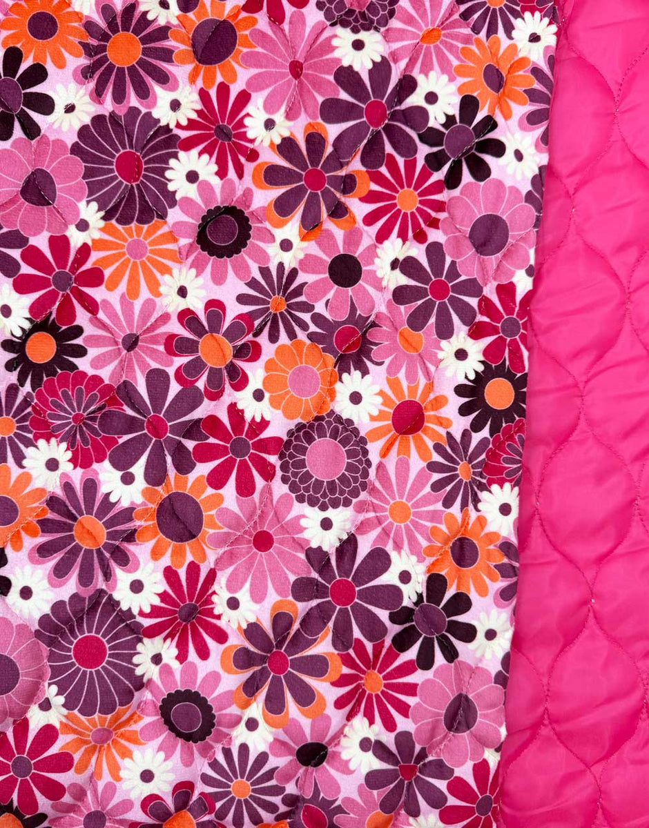 Remnant 90cm - Carnaby Garden Quilted Stepped Velvet Coating Fabric ...