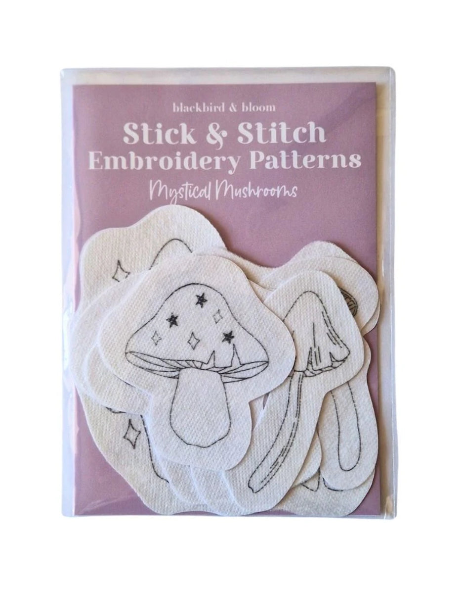 Mystical Mushrooms Stick & Stitch Embroidery Patterns, Blackbird & Blo ...