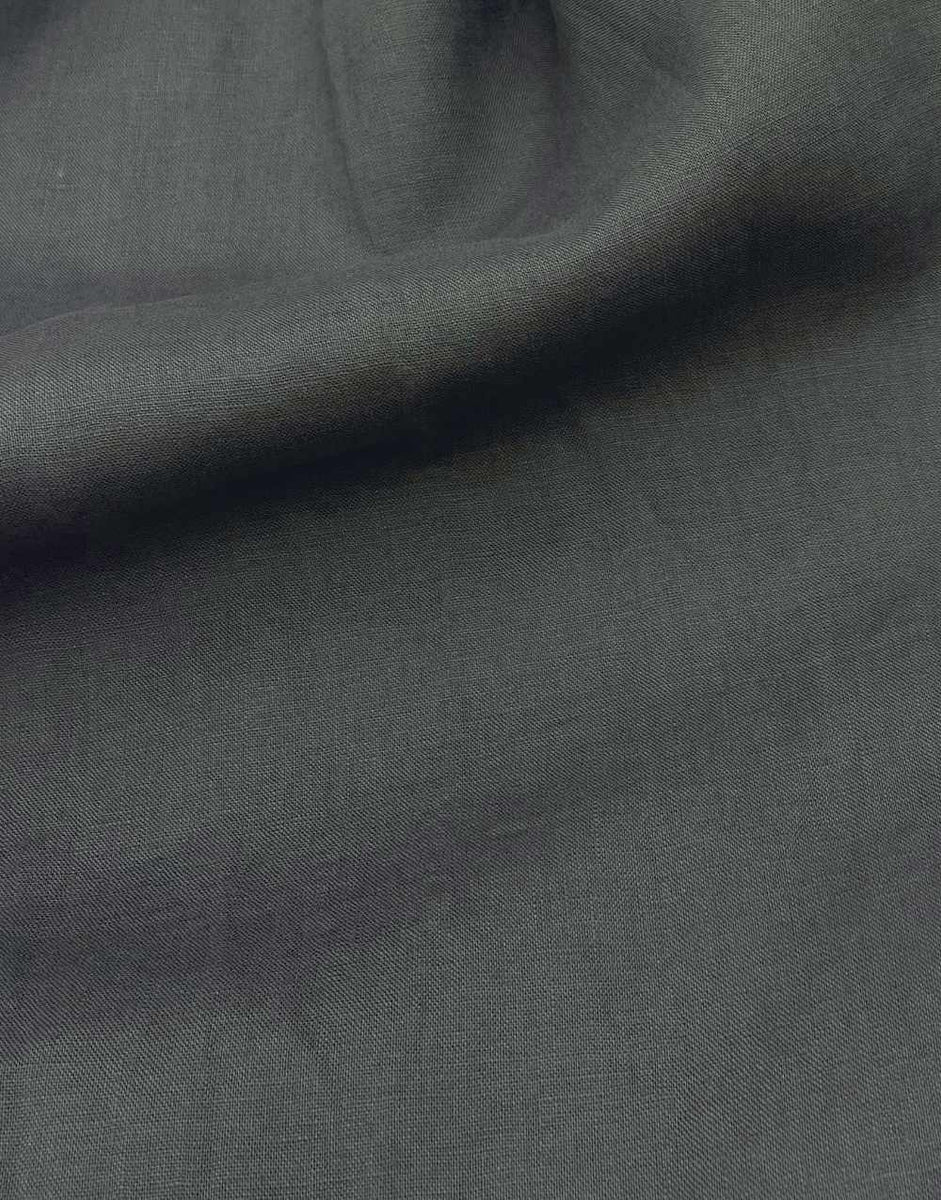 Anthracite Grey Washed Linen Fabric – Clothkits