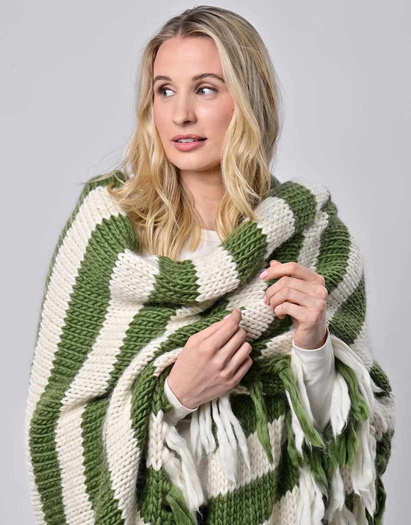 Breton Stripe Merino Wool Wrap Knitting Kit, Wool Couture – Clothkits