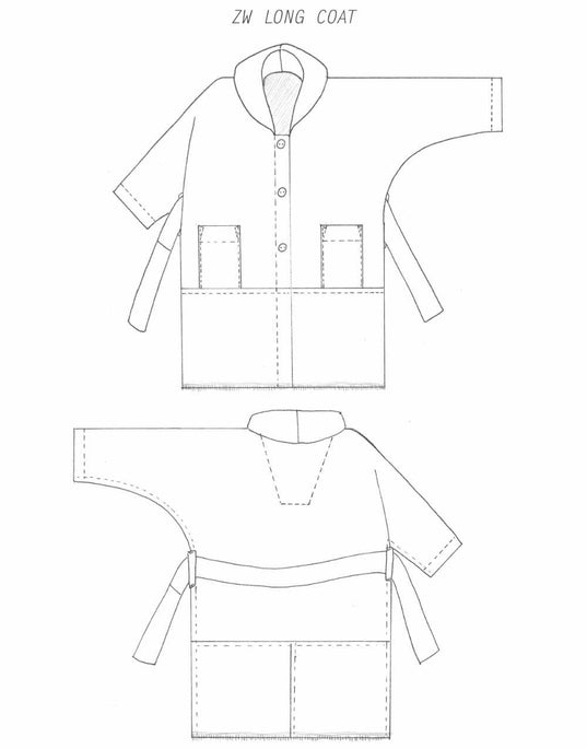 Unisex Coat Zero Waste Sewing Pattern PDF Immediate Download, Birgitta ...