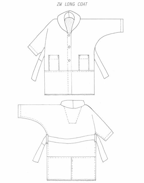 Unisex Coat Zero Waste Sewing Pattern PDF, Birgitta Helmersson – Clothkits