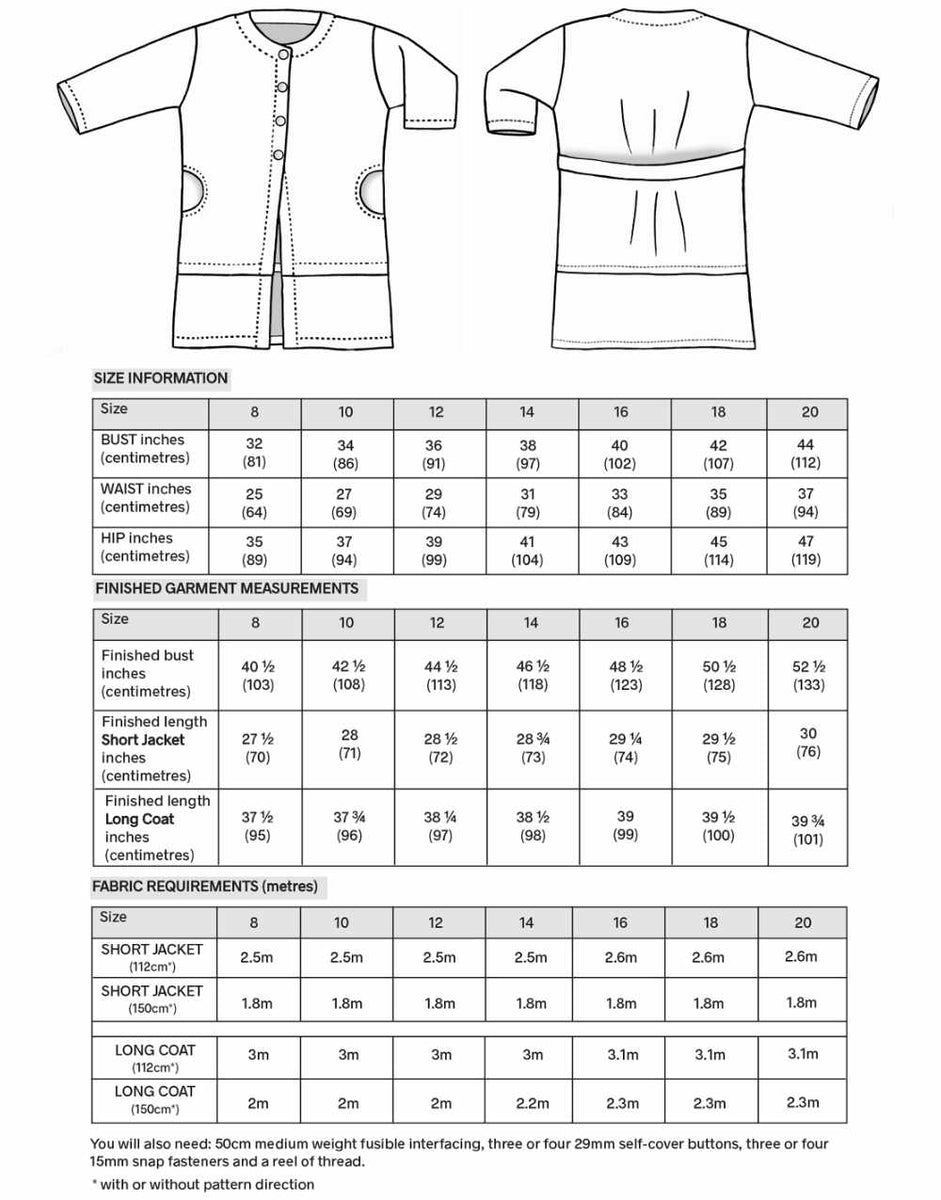 Ursula Duster Coat Sewing Pattern, Sewgirl – Clothkits