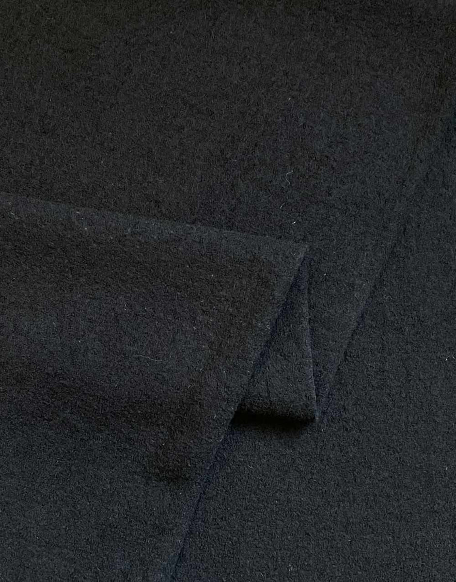 Remnant 85cm - Black 100% Boiled Wool Fabric – Clothkits