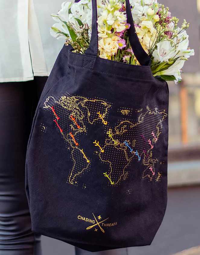 Stitch Where You've Been Tote Bag, Chasing Threads – Clothkits