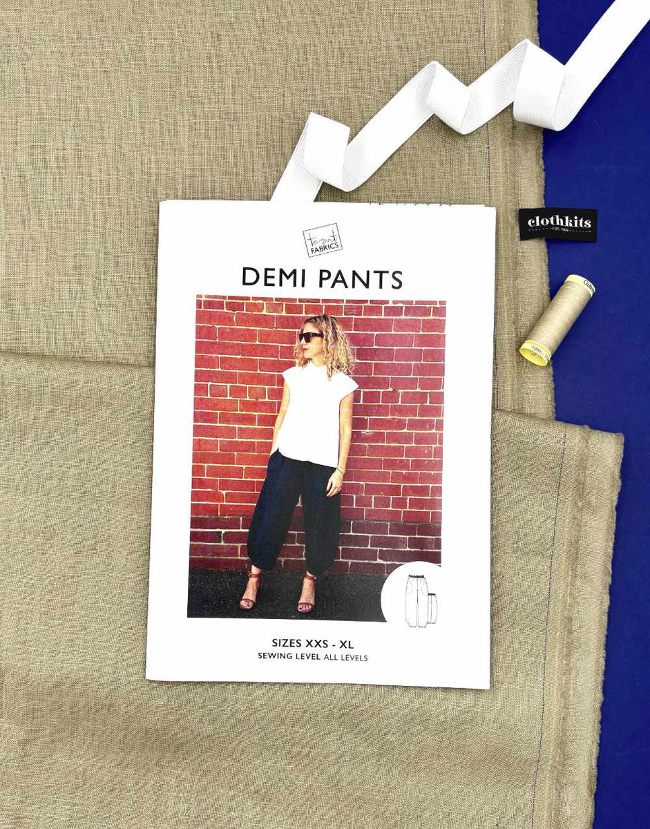 Ramie Linen Demi Pants Complete Dressmaking Kit, Tessuti – Clothkits